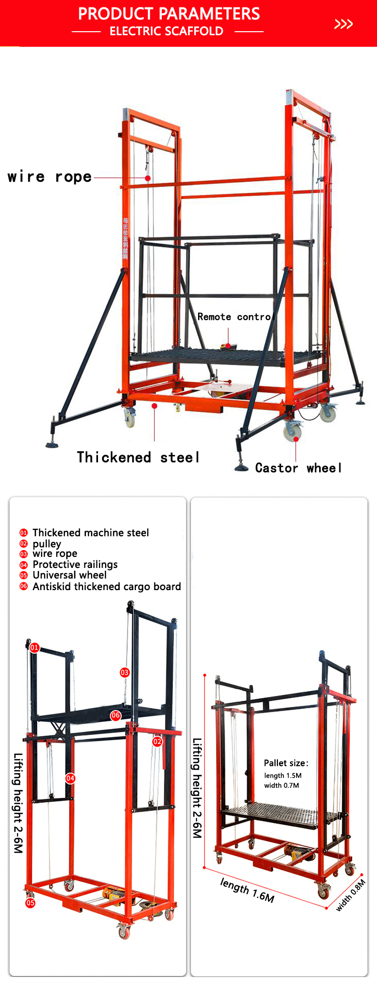 Wholesale Foldable Electric Scaffolding Lift Platform electric Lifting ...