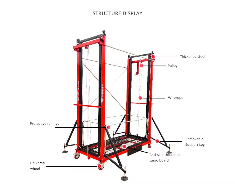 Wholesale 200-500KG Electric Scaffold Lift can be raised2-10M110V ...