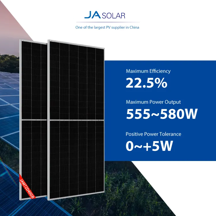 Wholesale JA Solar Panel Bifacial Solar 555W 560W 565W 570W 575W 580W ...