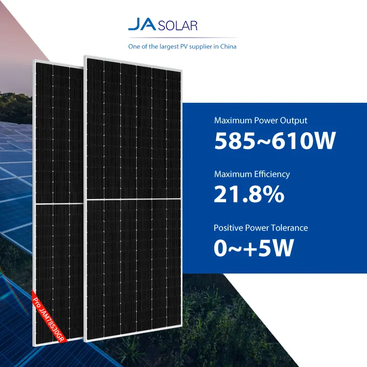 Wholesale JA Solar Pro JAM78S30GR 585W 590W 595W 600W 605W 610W Black Frame Solar Panel ...