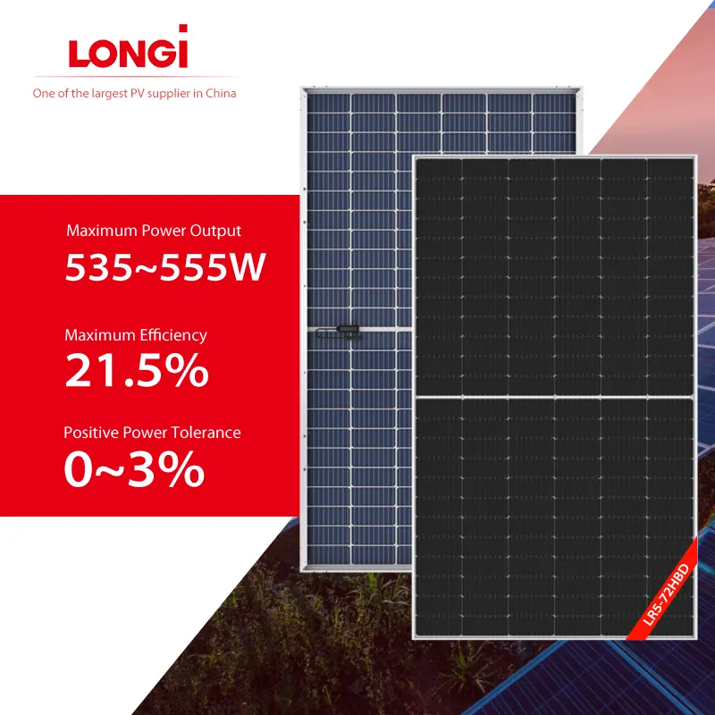 Оптова сонячна панель Longi 535W 540W 545W 550W 555W для житлових ...